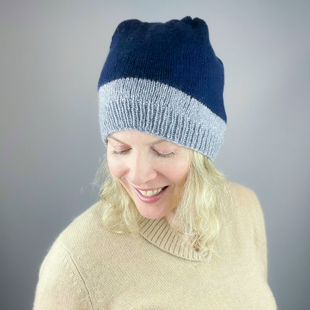 Two Tone Square Top Hat Knitting Kit | Lang Yarns Cashmere Premium & K ...