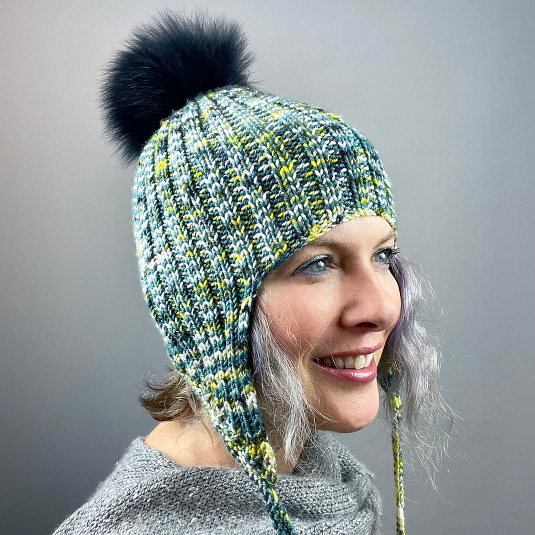 Easy Rib Earflap Hat Knitting Kit | Baah Sonoma & Knitting Pattern (#3 ...