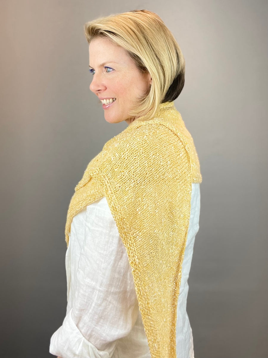 Easy Garter Edge Shawlette Knitting Kit | Tussah Tweed & Knitting Patt ...